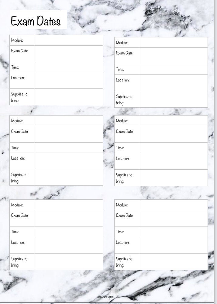 Ultimate Student Planner Pack 2020 (marble) - Etsy