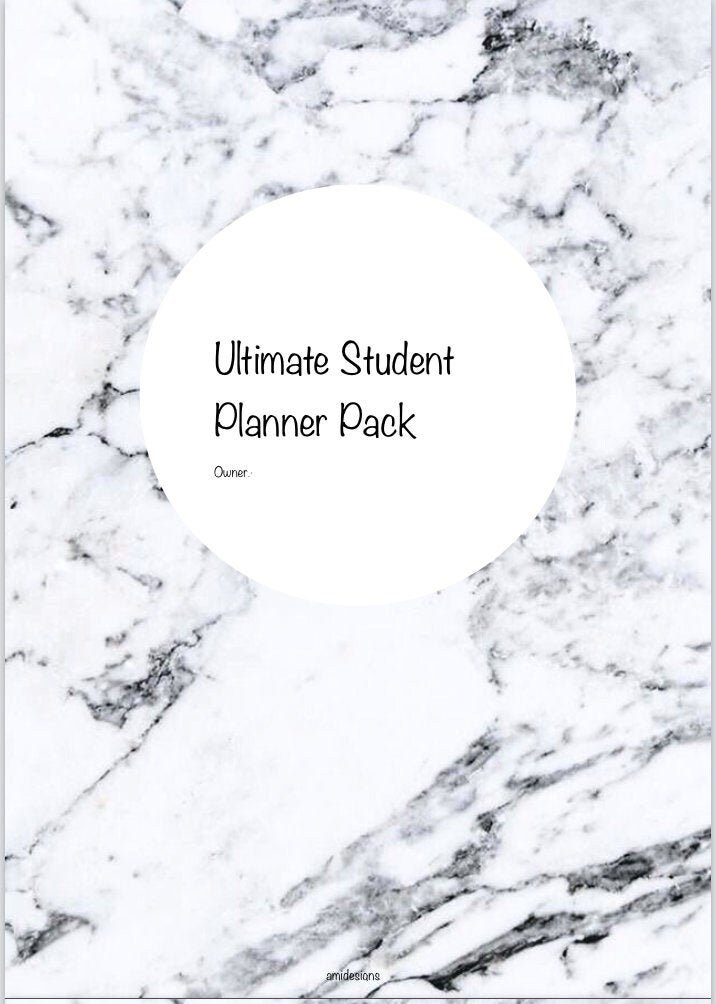 Ultimate Student Planner Pack 2020 (marble) - Etsy