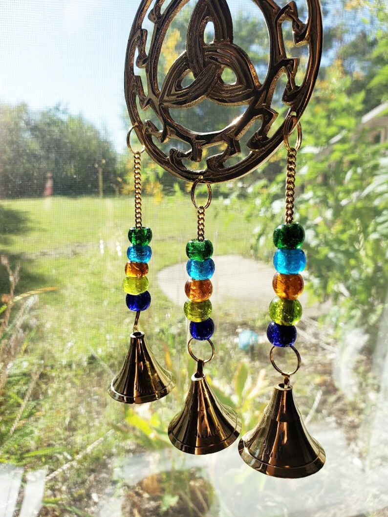 Metal Celtic Triquetra Knot Wind Chime Irish Sun Catcher With - Etsy