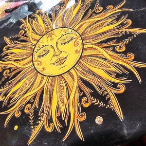 Celestial Sun Wood Box, Hippie Wooden Box, Square Colorful Keepsake Box ...