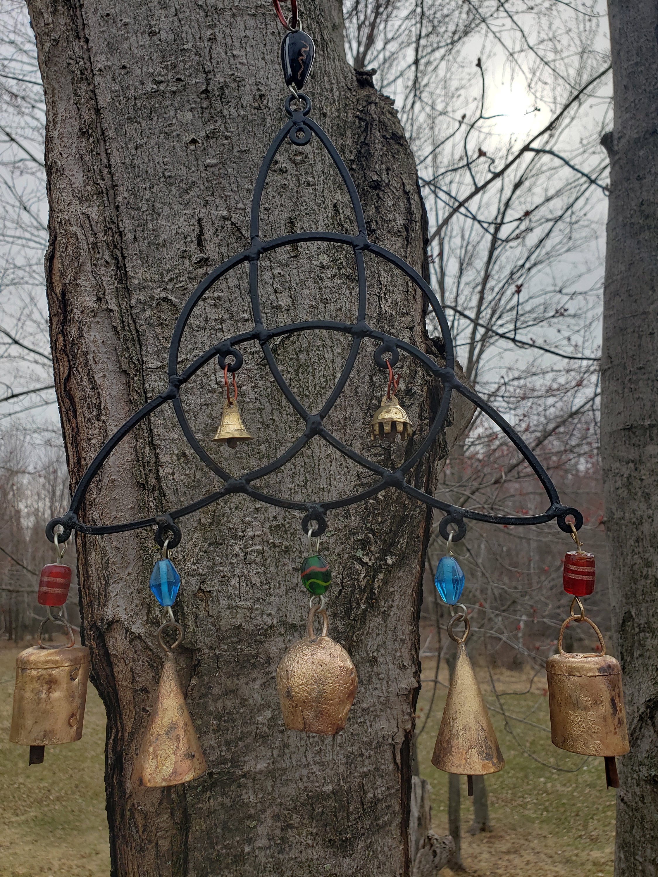 Metal Celtic Knot Wind Chime Irish Sun Catcher with Bells | Etsy