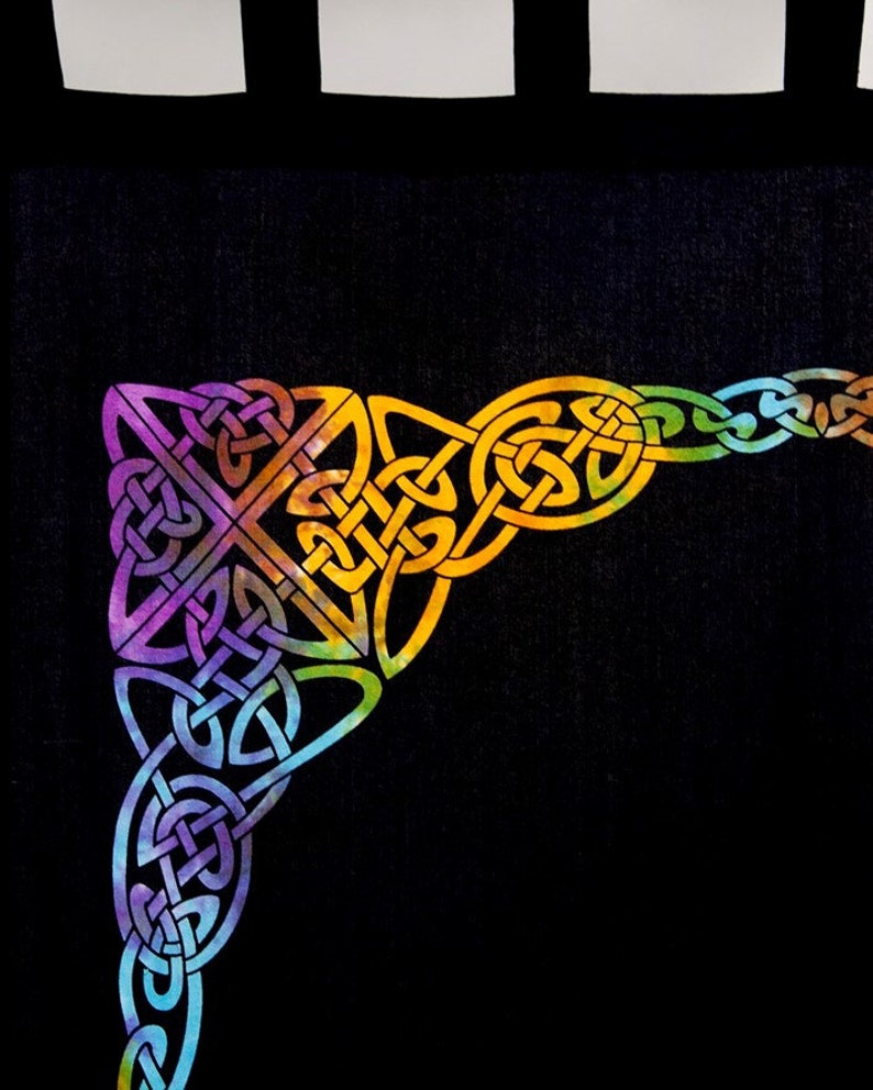 Tie Dye Triquetra Celtic Curtain Single Panel Irish Window | Etsy