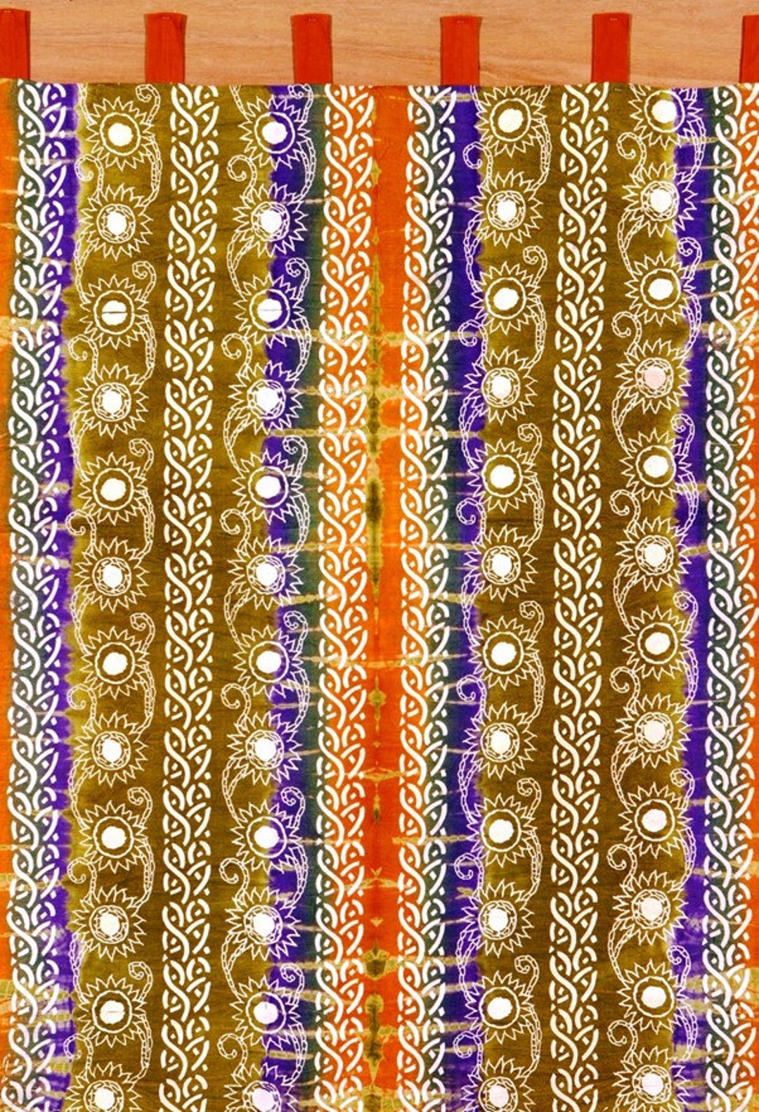 Celtic Sunflower Print Curtain - Single Panel, Irish Window Cover ...