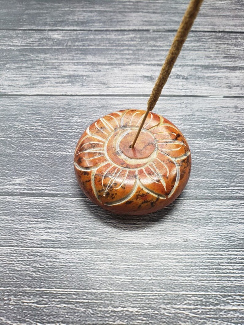 Chakra Engraved Stone Incense Burner Hand Carved Incense - Etsy