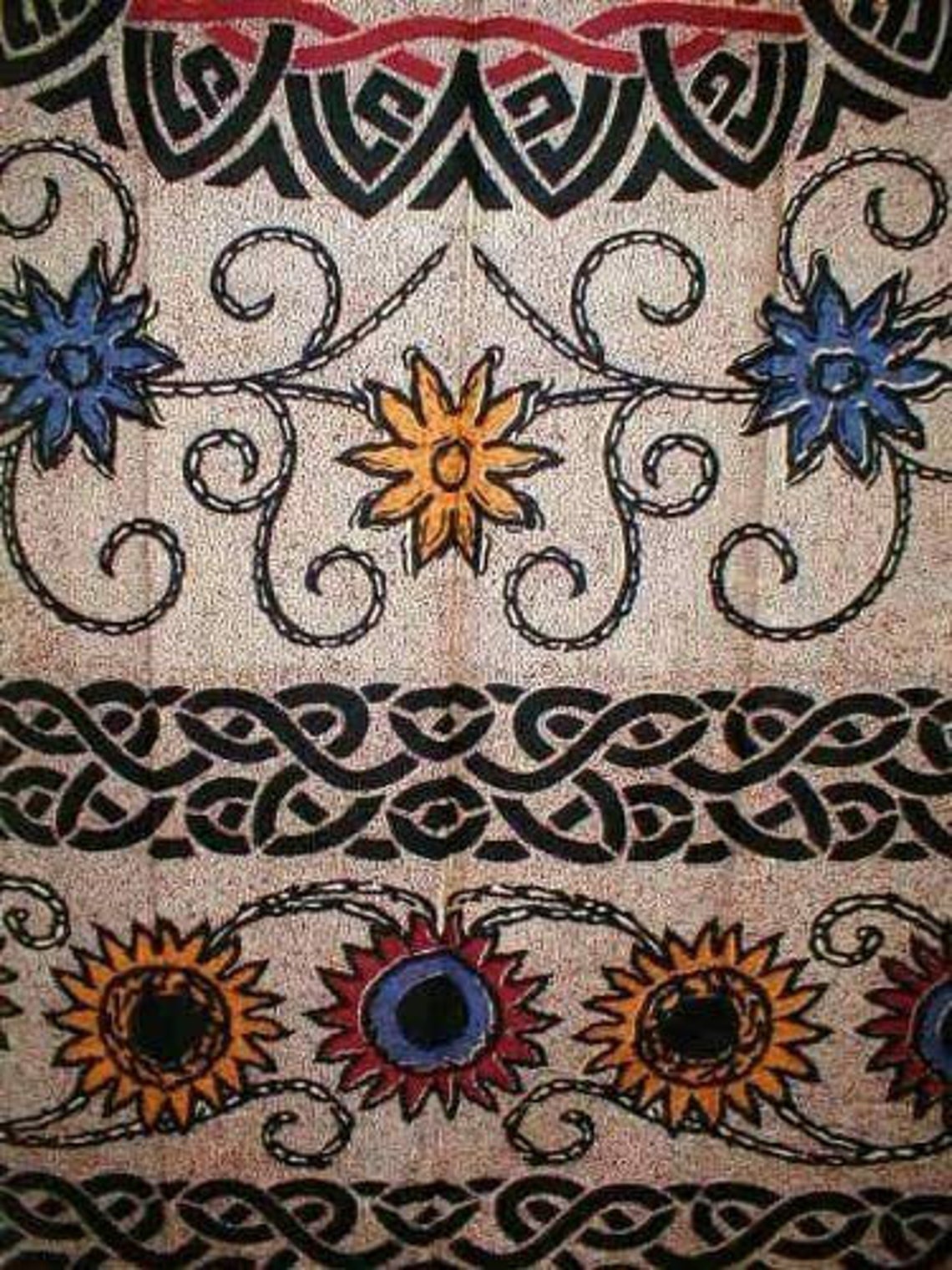 Celtic Sunflower Print Curtain Single Panel Irish Window - Etsy