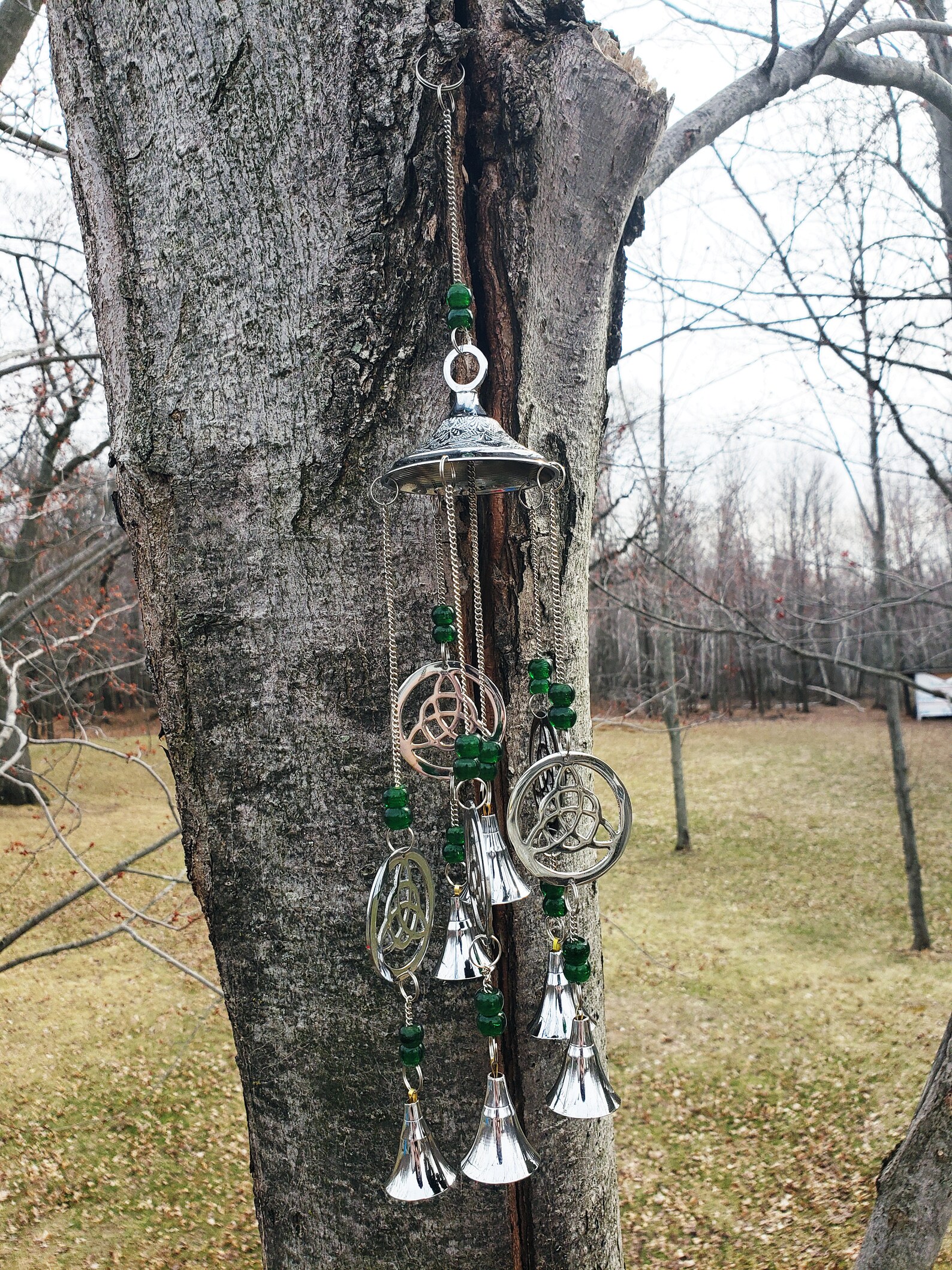 Metal Celtic Knot Wind Chime Irish Sun Catcher With Bells - Etsy