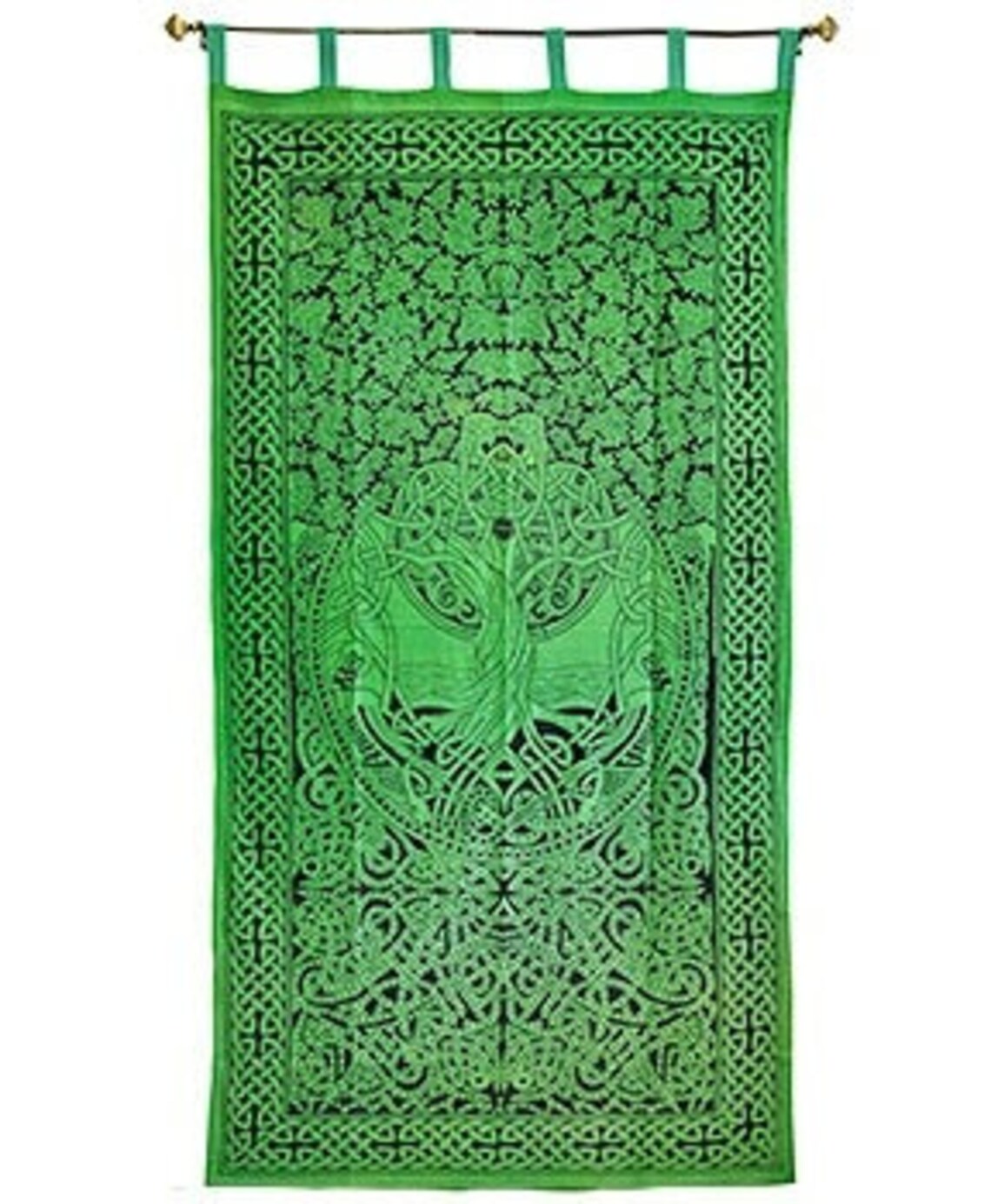 Green Celtic Tree of Life Curtain Single Panel Irish Window - Etsy