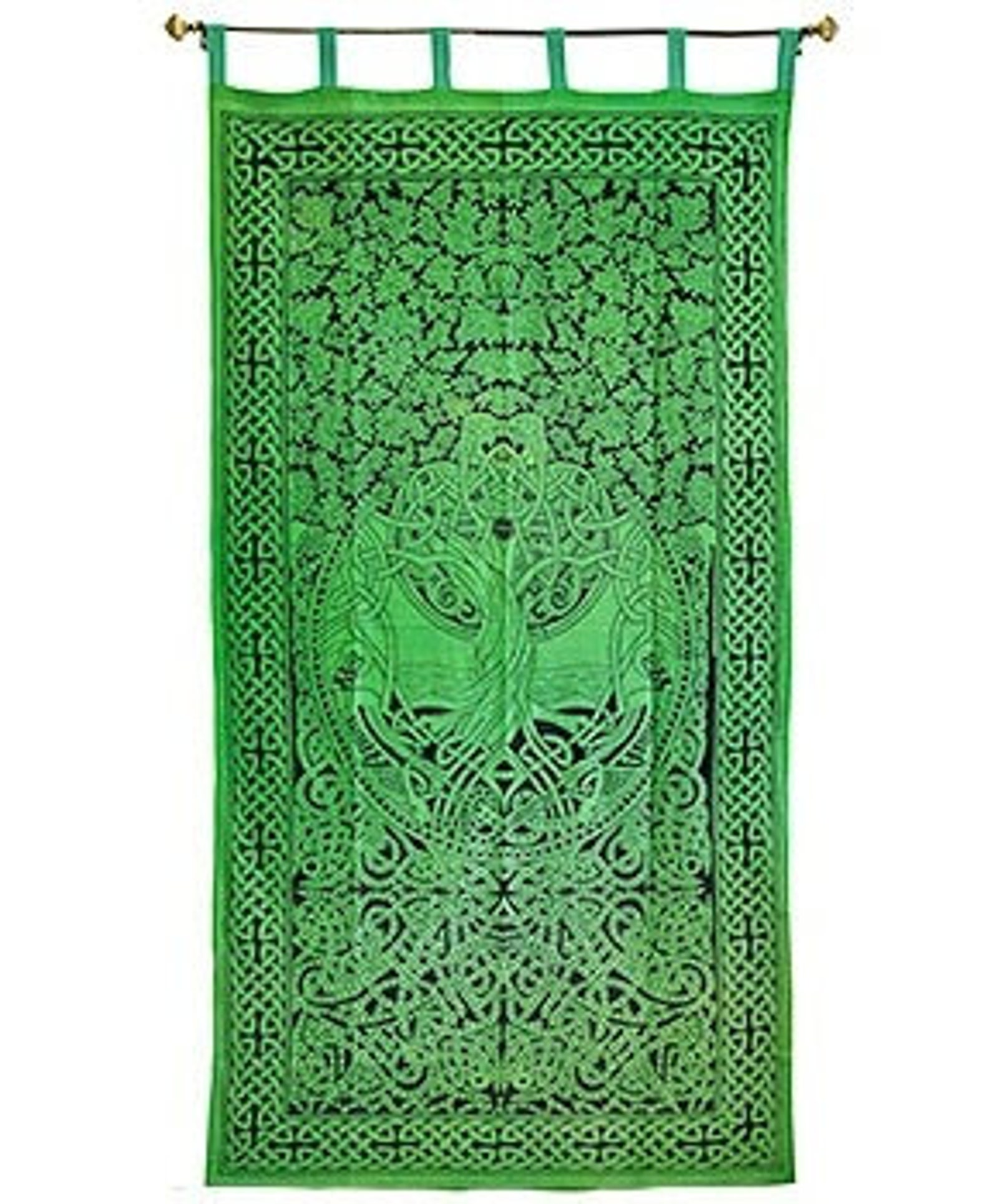 Green Celtic Tree of Life Curtain Single Panel Irish Window - Etsy