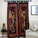 Red Celtic Dragon Curtain Single Panel, Irish Window Cover, Renaissance ...