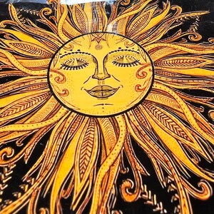 Celestial Sun Wood Box, Hippie Wooden Box, Square Colorful Keepsake Box ...