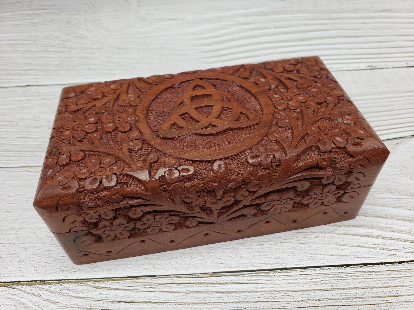 Triquetra Knot Wood Celtic Box Set Irish Wooden Box Welsh - Etsy