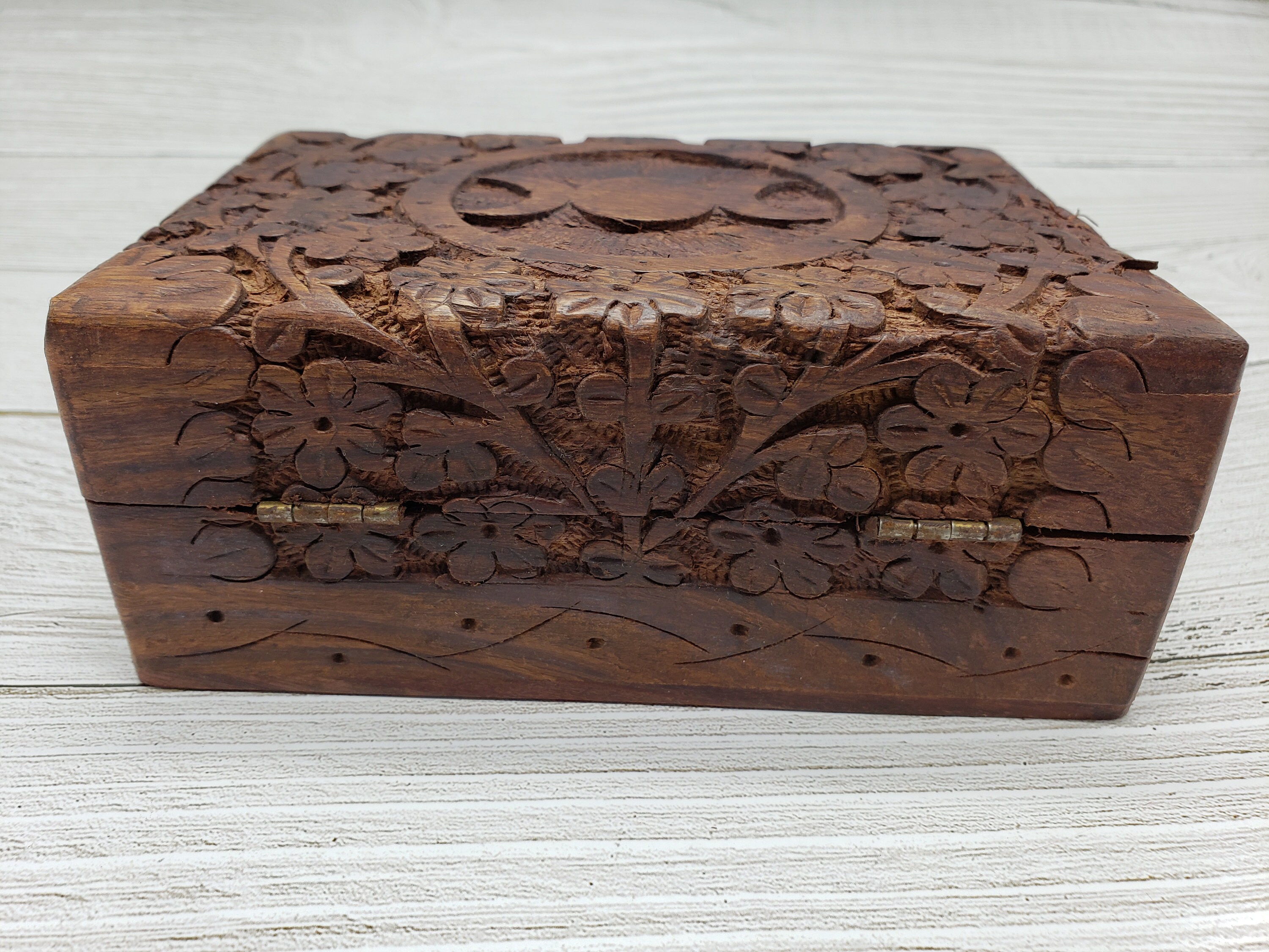 Triple Moon Wood Celtic Box Irish Wooden Box Renaissance - Etsy