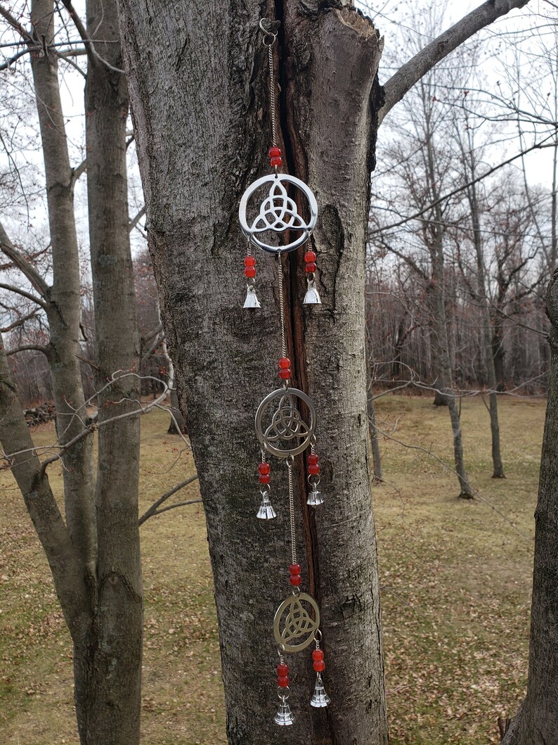 Metal Celtic Knot Wind Chime Irish Sun Catcher With Bells - Etsy