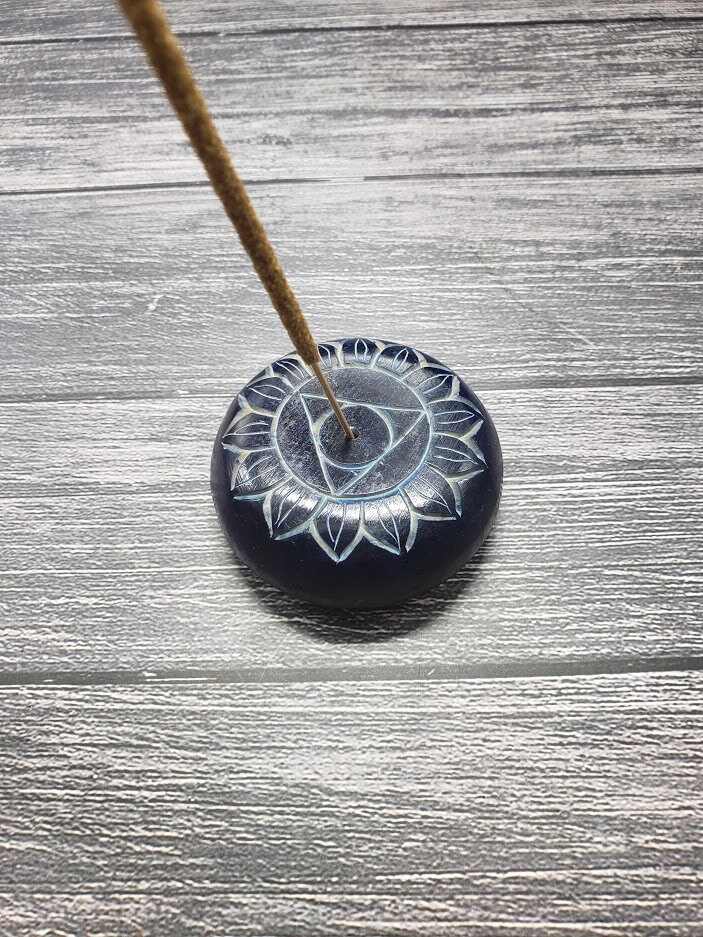Chakra Engraved Stone Incense Burner Hand Carved Incense | Etsy