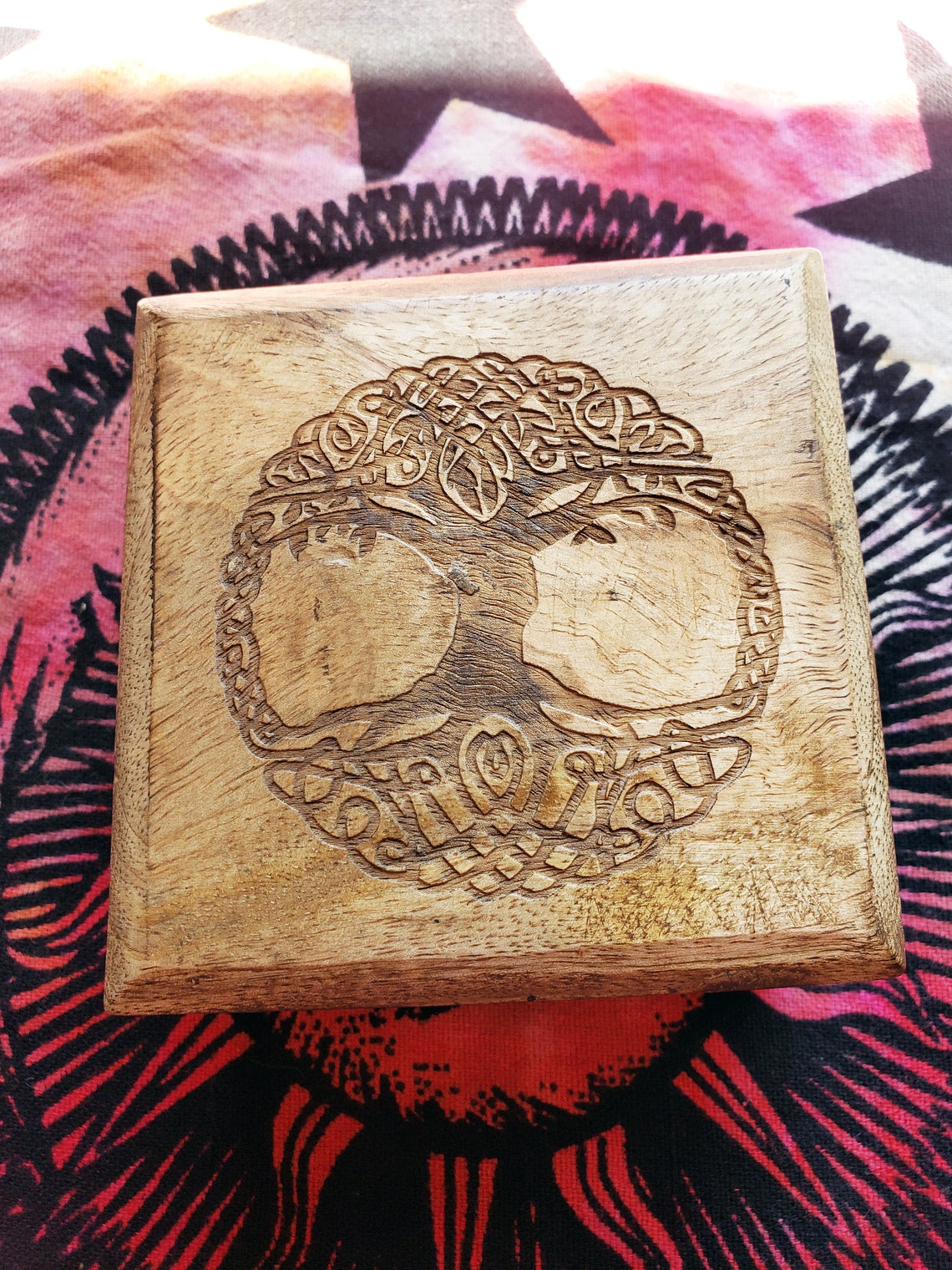 Tree of Life Wood Celtic Box Irish Wooden Box Renaissance - Etsy