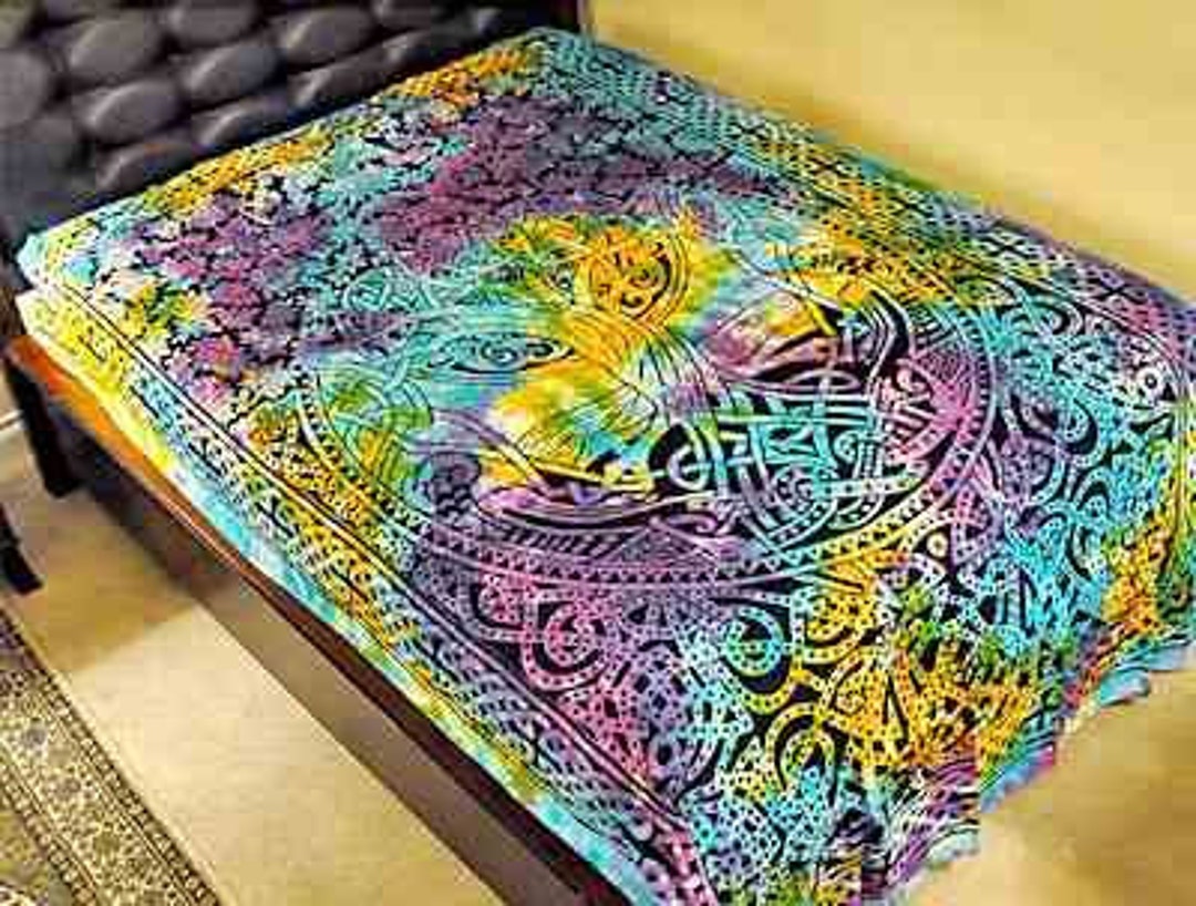 Tie Dye Celtic Tree of Life Tapestry, Irish Twin Bed Spread ...