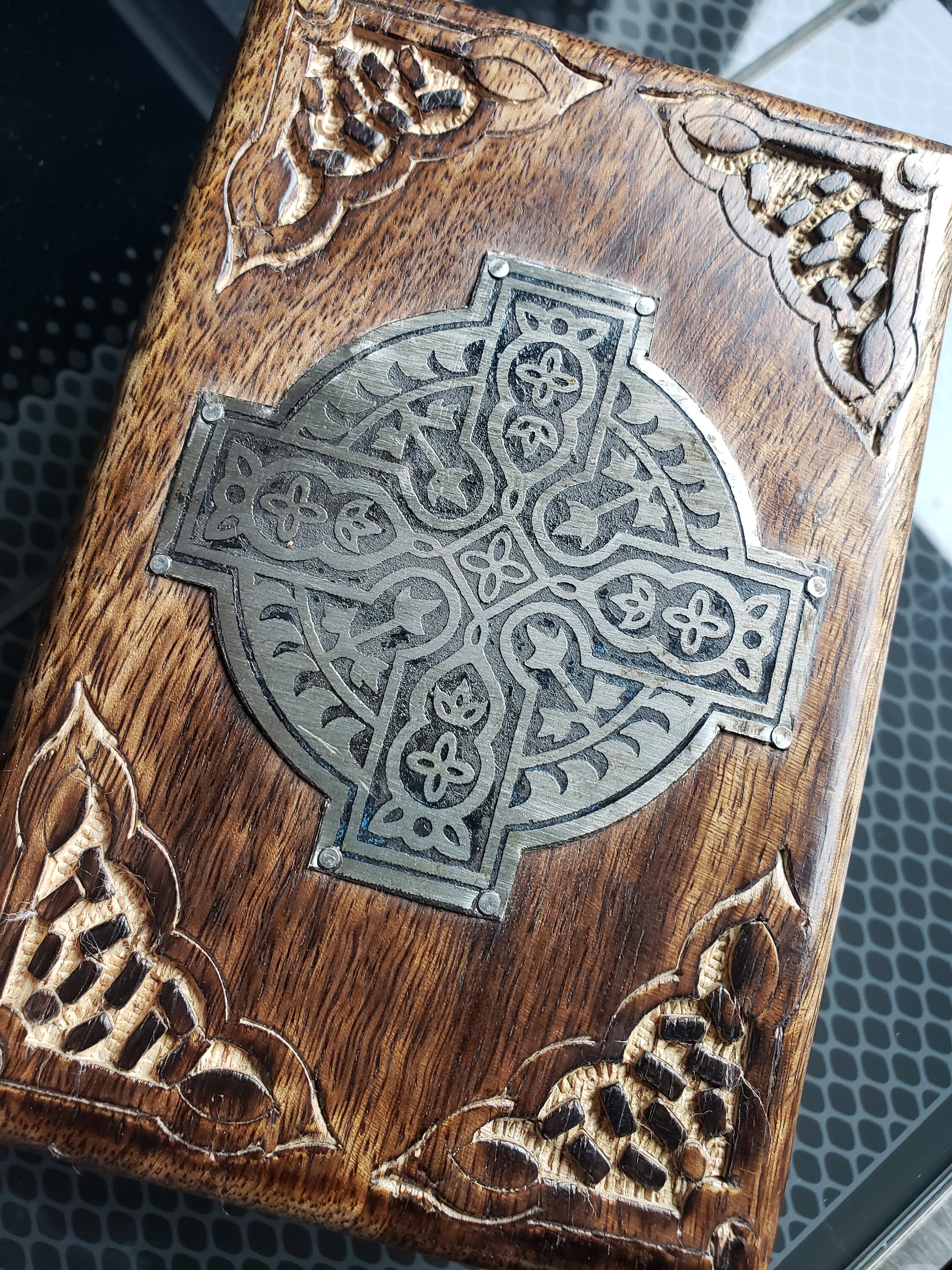 Metal Cross Wood Celtic Box Irish Wooden Box Renaissance - Etsy