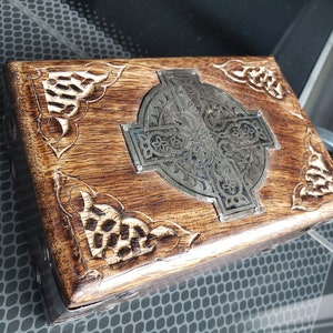Metal Cross Wood Celtic Box, Irish Wooden Box, Renaissance Welsh ...