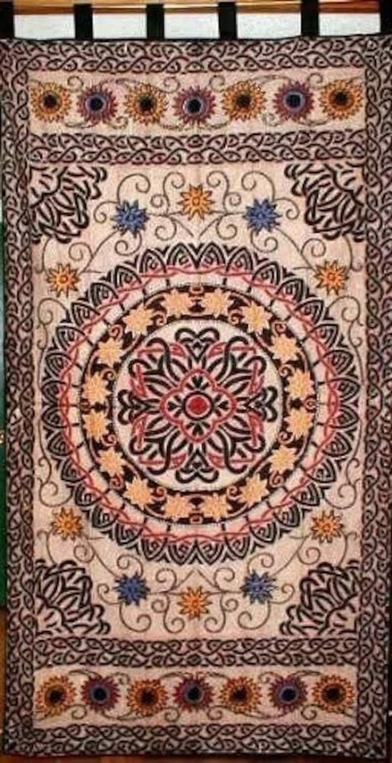 Celtic Sunflower Print Curtain - Single Panel, Irish Window Cover ...