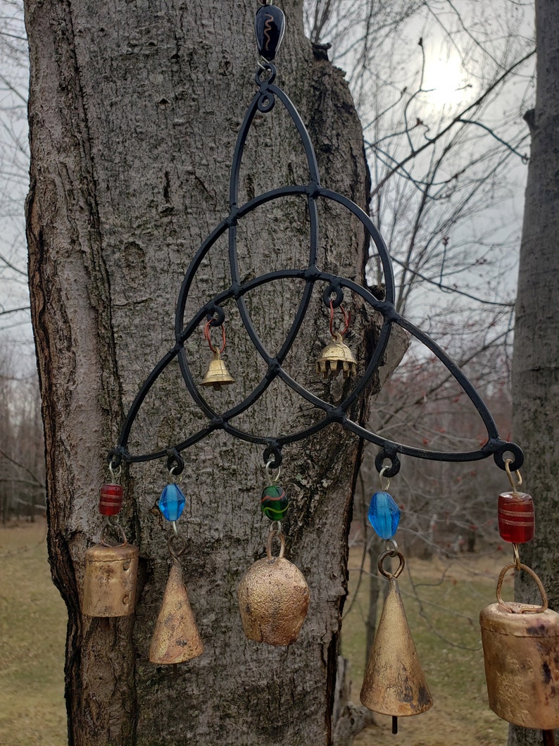 Metal Celtic Knot Wind Chime Irish Sun Catcher With Bells - Etsy