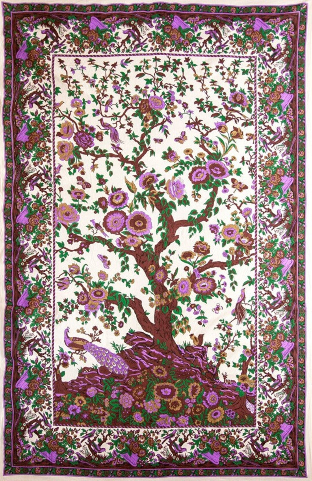 Brown/purple Celtic Tree of Life Tapestry, Fabric Decor, Irish Bed ...