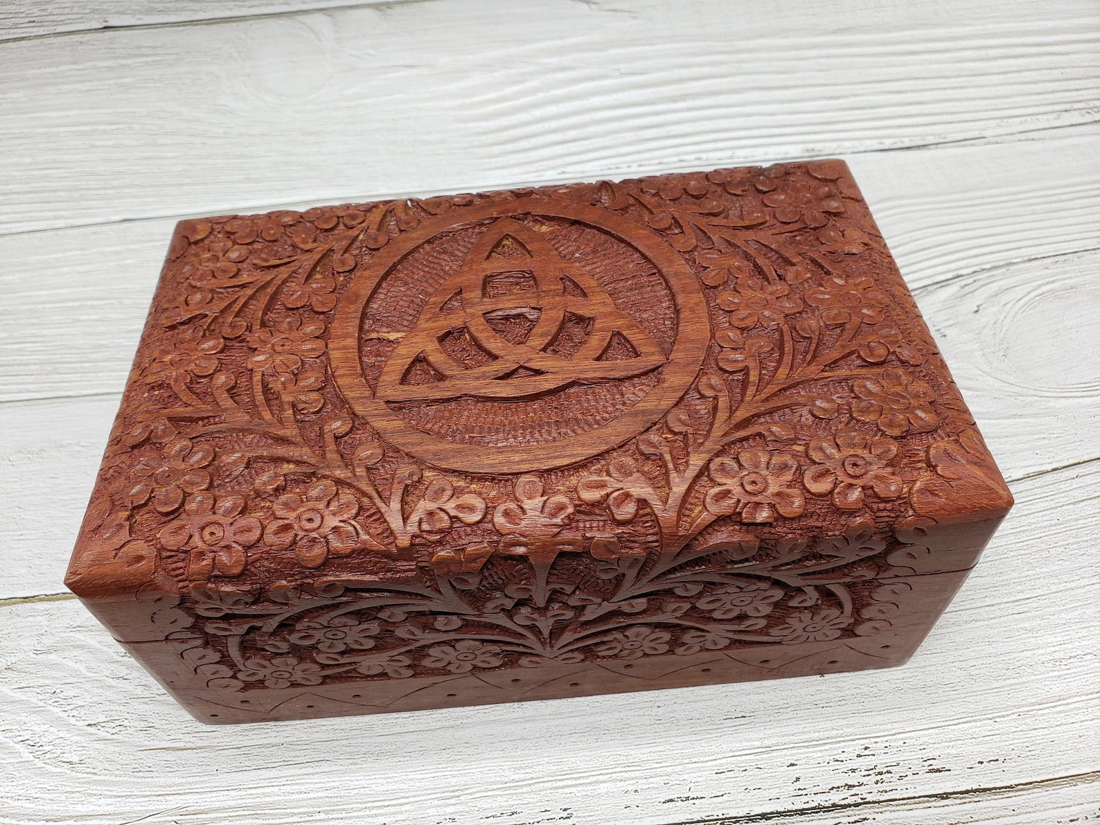 Triquetra Knot Wood Celtic Box Set Irish Wooden Box Welsh - Etsy