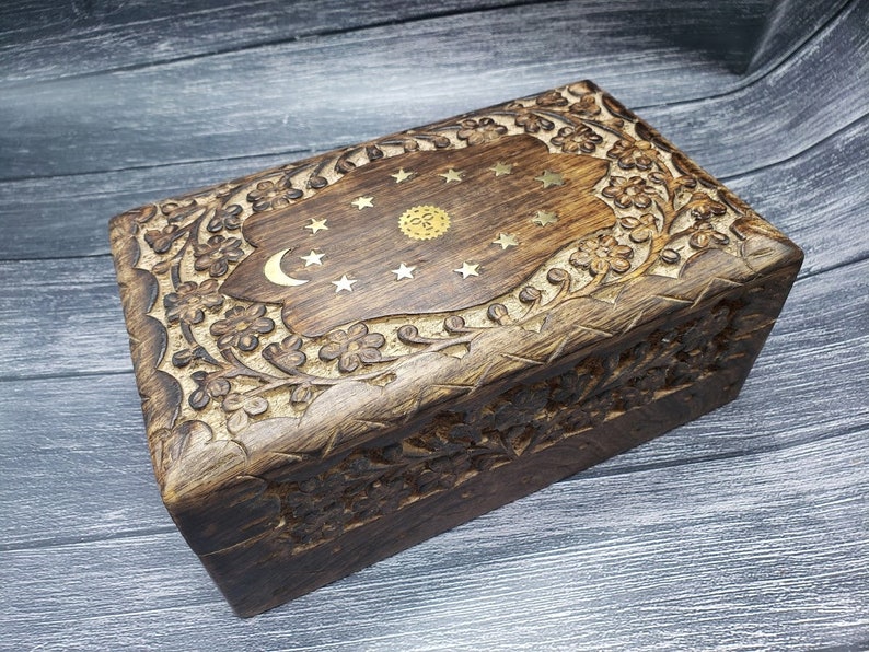 Celestial Floral Wood Celtic Box Set Irish Wooden Box Welsh - Etsy