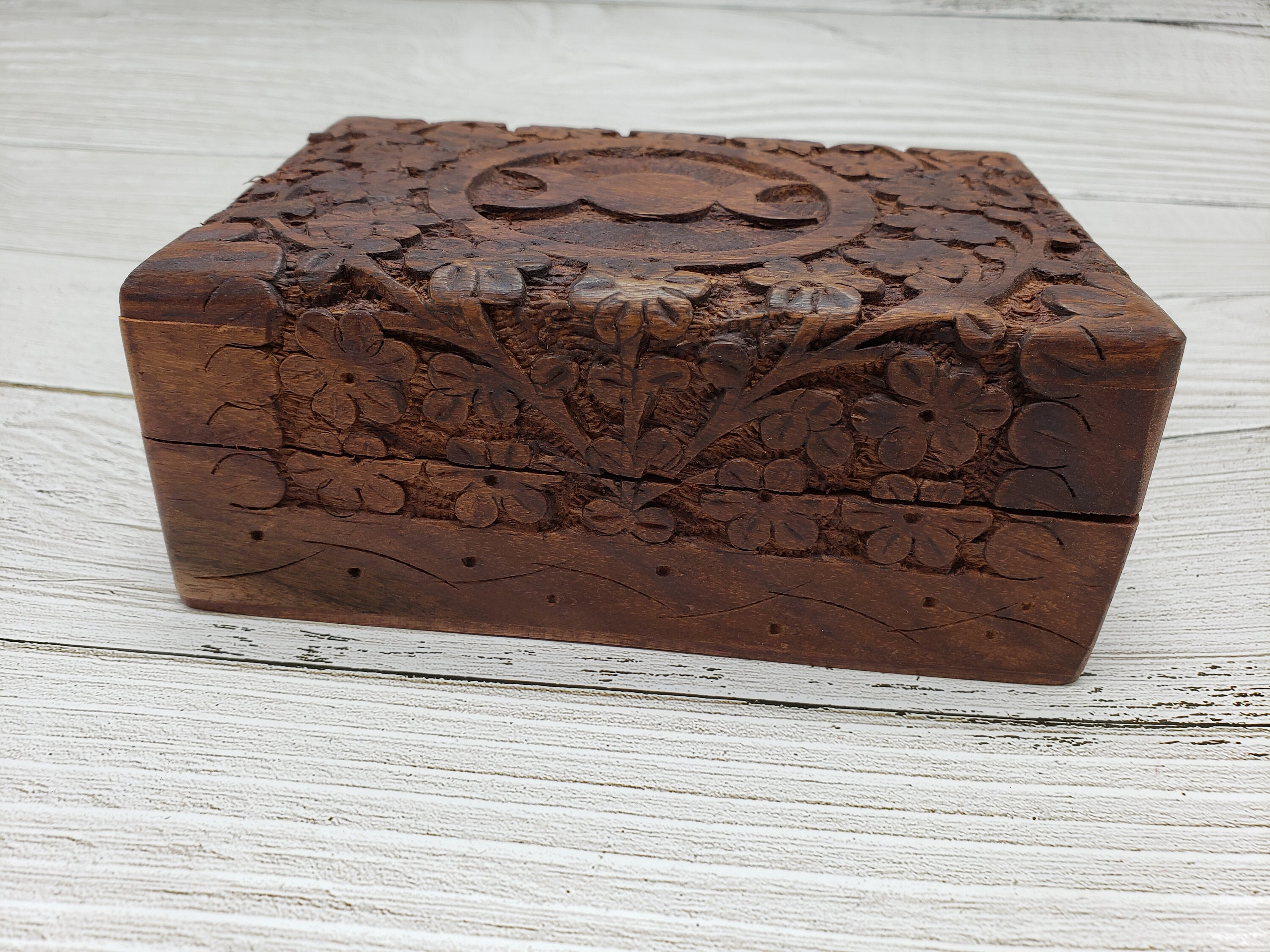Triple Moon Wood Celtic Box Irish Wooden Box Renaissance - Etsy