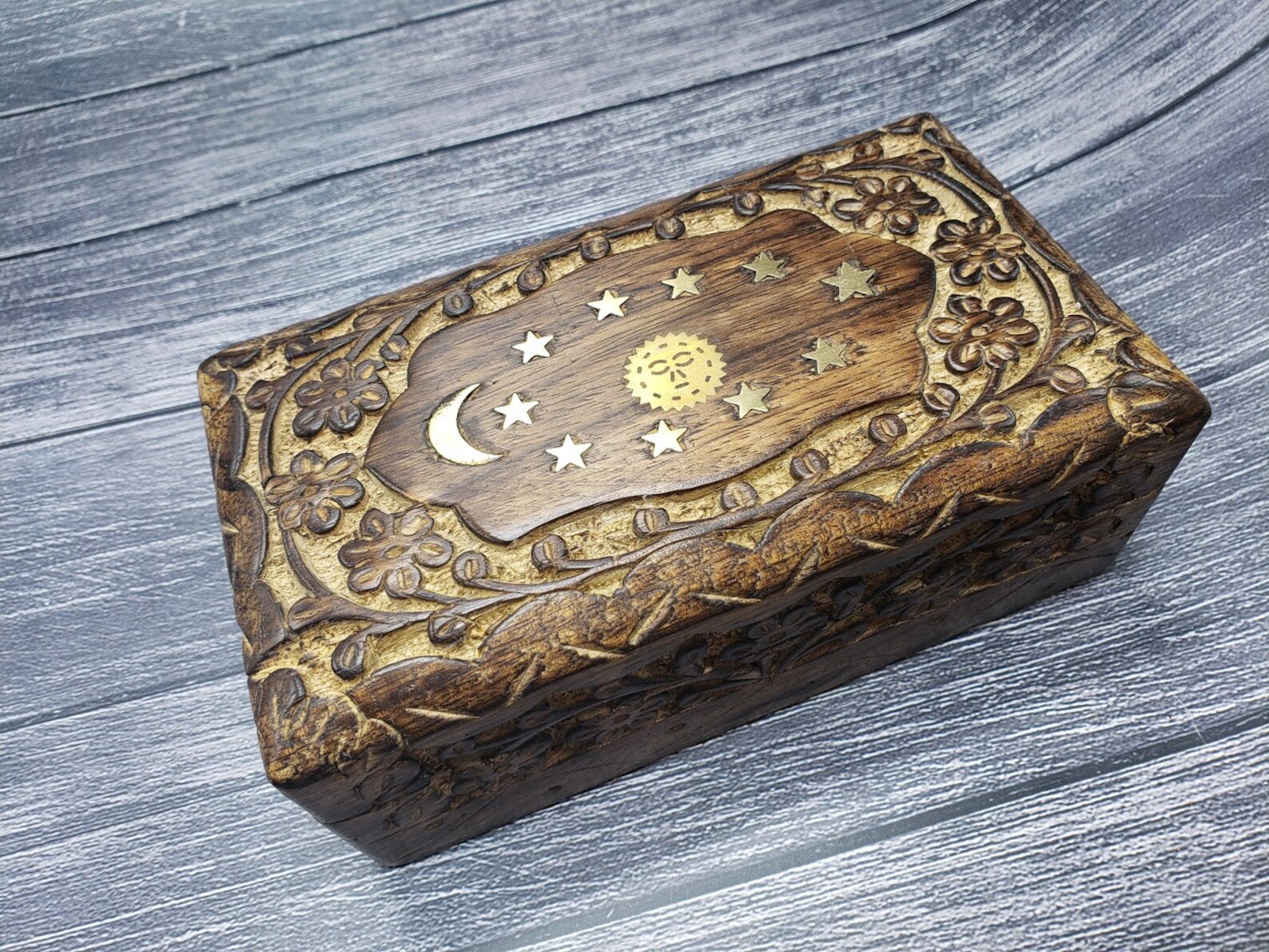 Celestial Floral Wood Celtic Box Set Irish Wooden Box Welsh - Etsy
