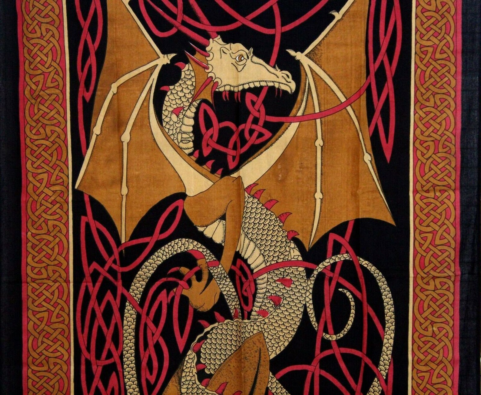 Red Celtic Dragon Curtain Single Panel Irish Window Cover - Etsy