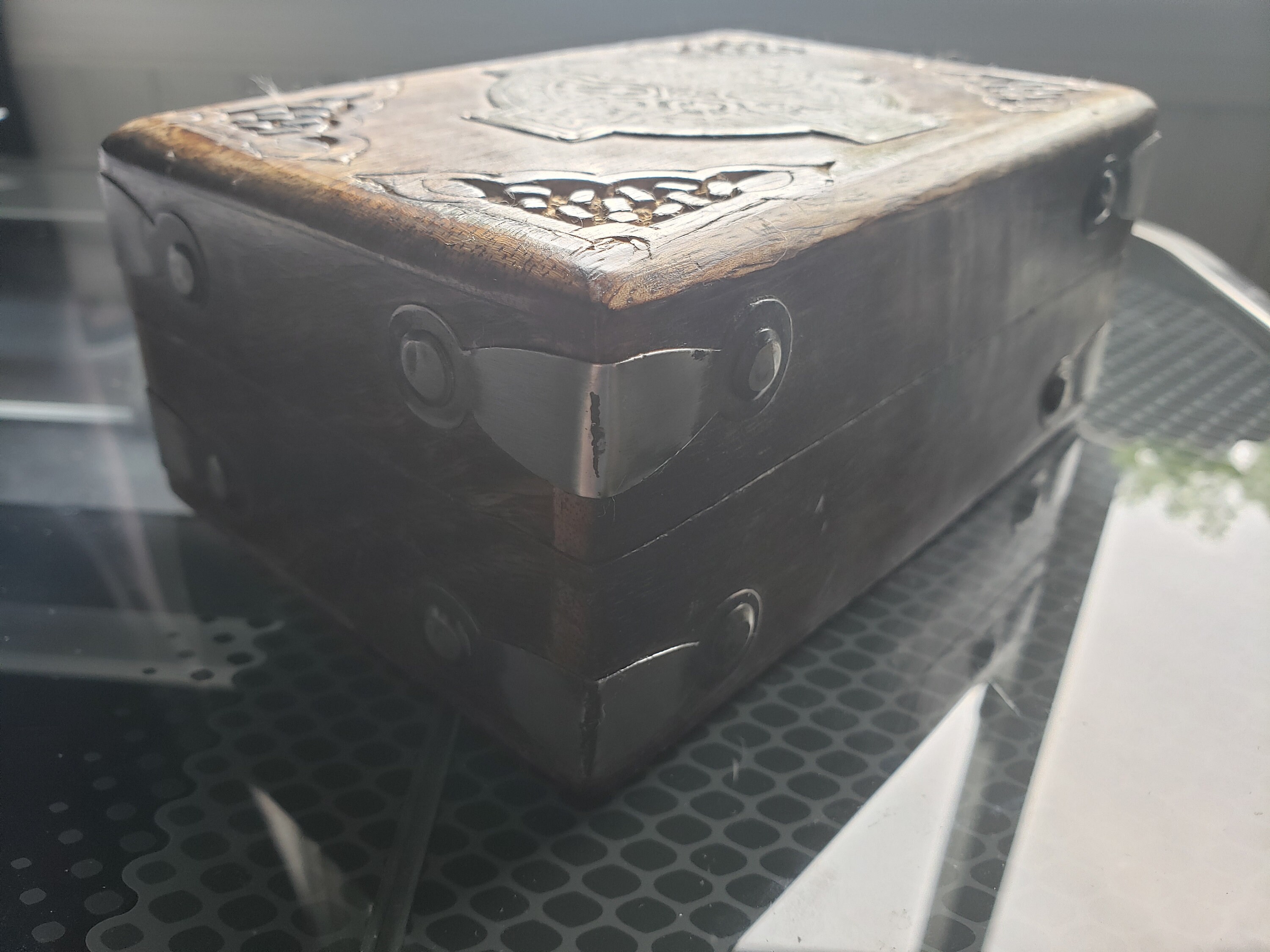 Metal Cross Wood Celtic Box Irish Wooden Box Renaissance - Etsy