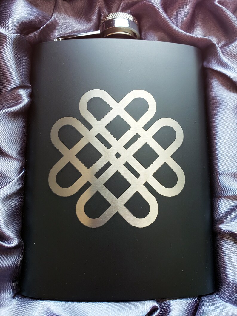 Black Celtic Knot Flask Set 8oz Stainless Steel Irish Flask | Etsy