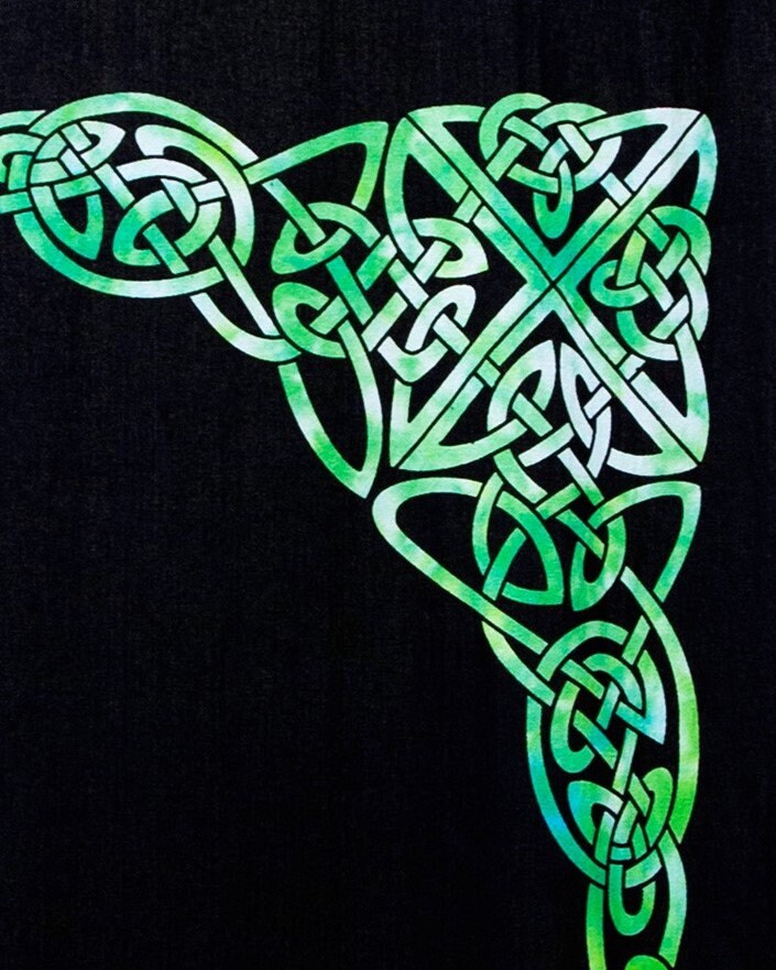 Green Triquetra Celtic Curtain Single Panel Irish Window | Etsy