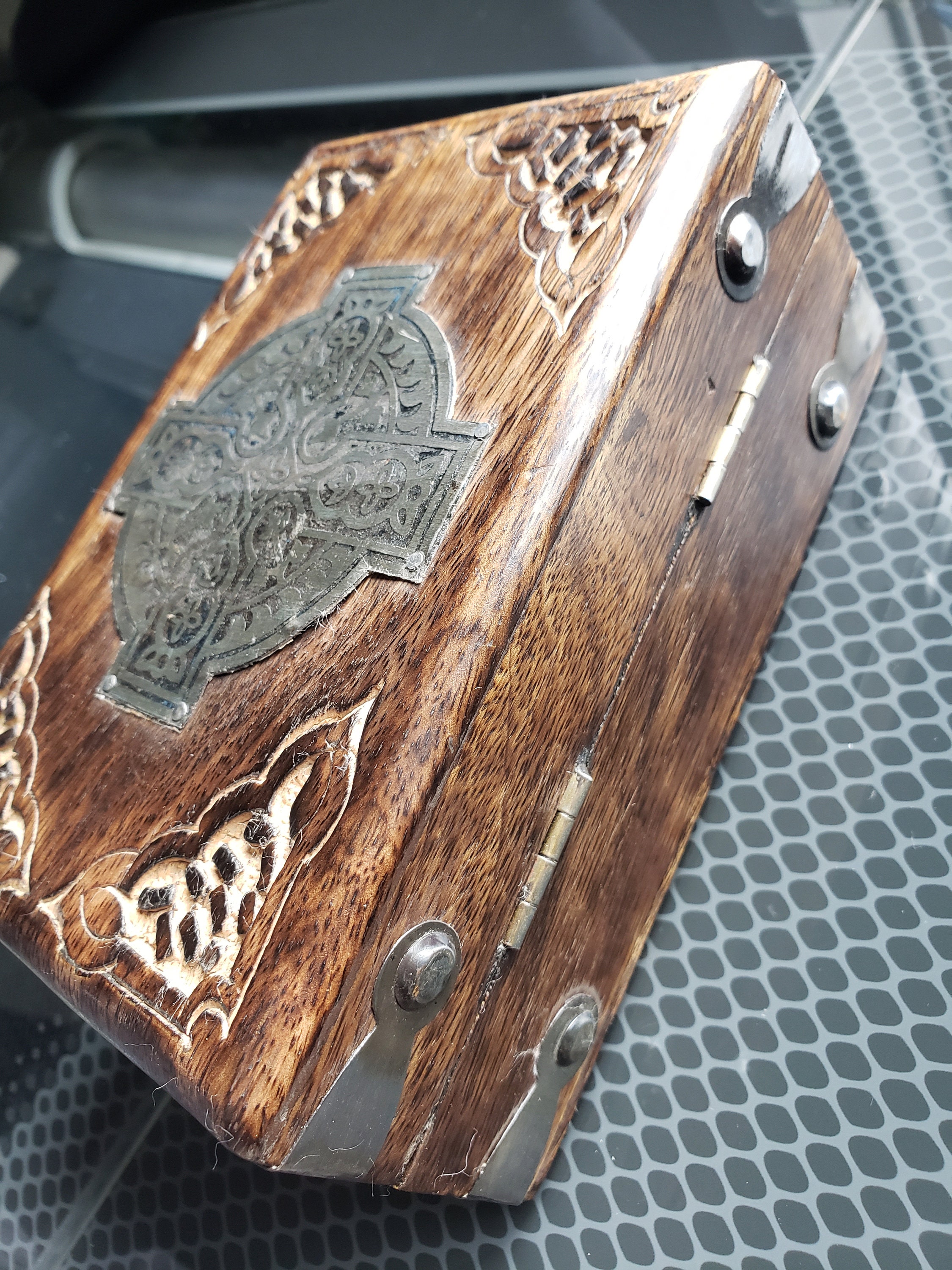 Metal Cross Wood Celtic Box Irish Wooden Box Renaissance - Etsy