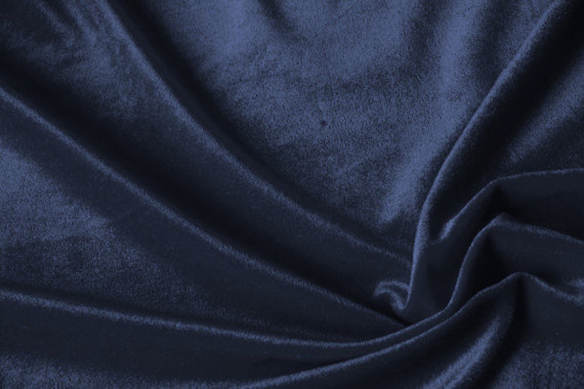 Luxury Quality NAVY BLUE 100% Cotton Velvet Fabric for | Etsy