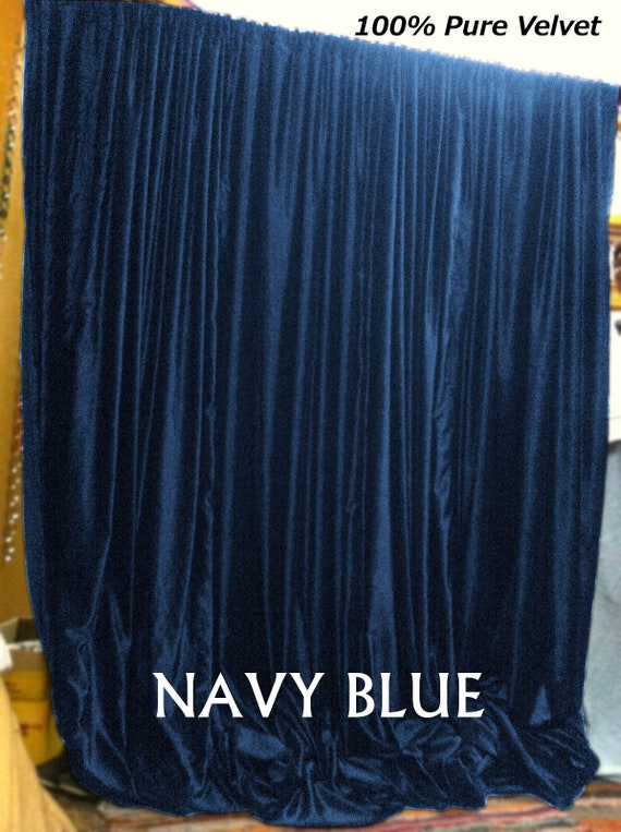 Navy Blue Velvet Rod Pocket Curtain Made From VELVET Heavy - Etsy