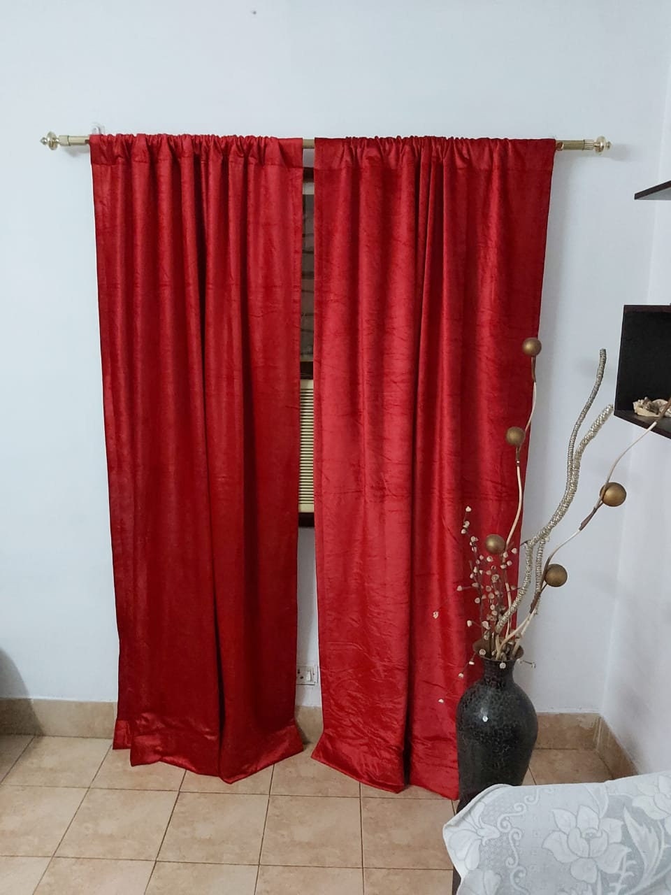 Pair of RED Velvet Curtains, Window Curtain Panels, Curtains Living ...