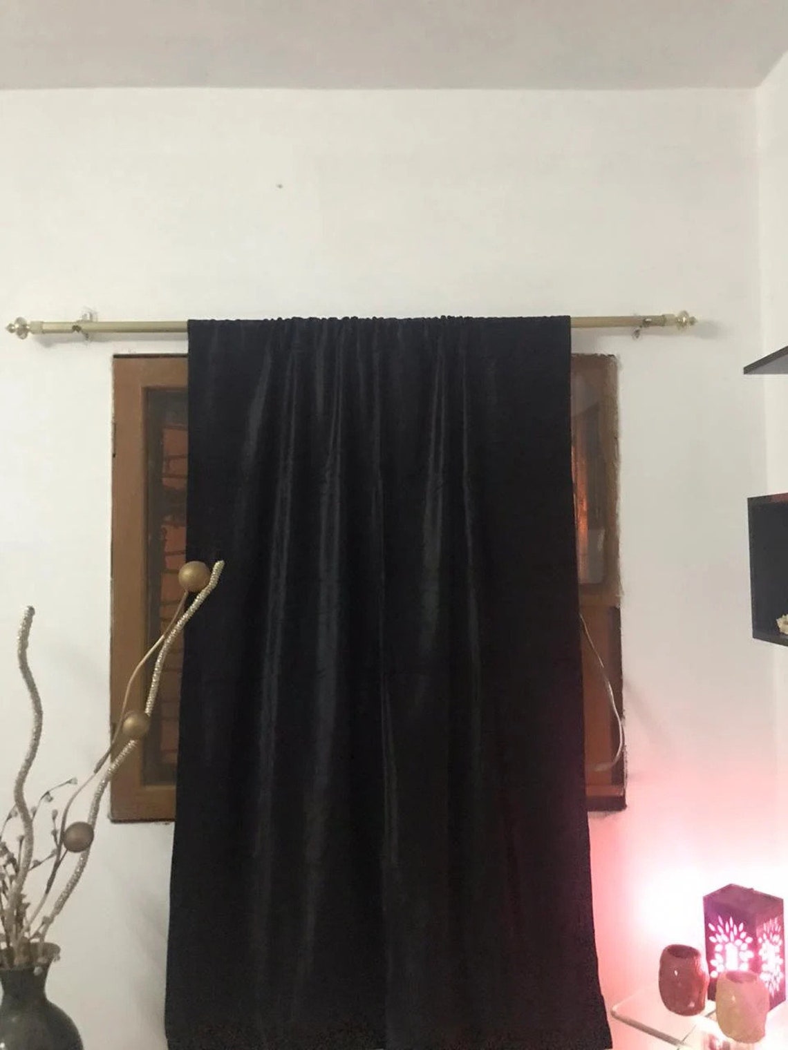 Black Velvet Curtain Pair (2 Panels) - Select Size and Style - Etsy