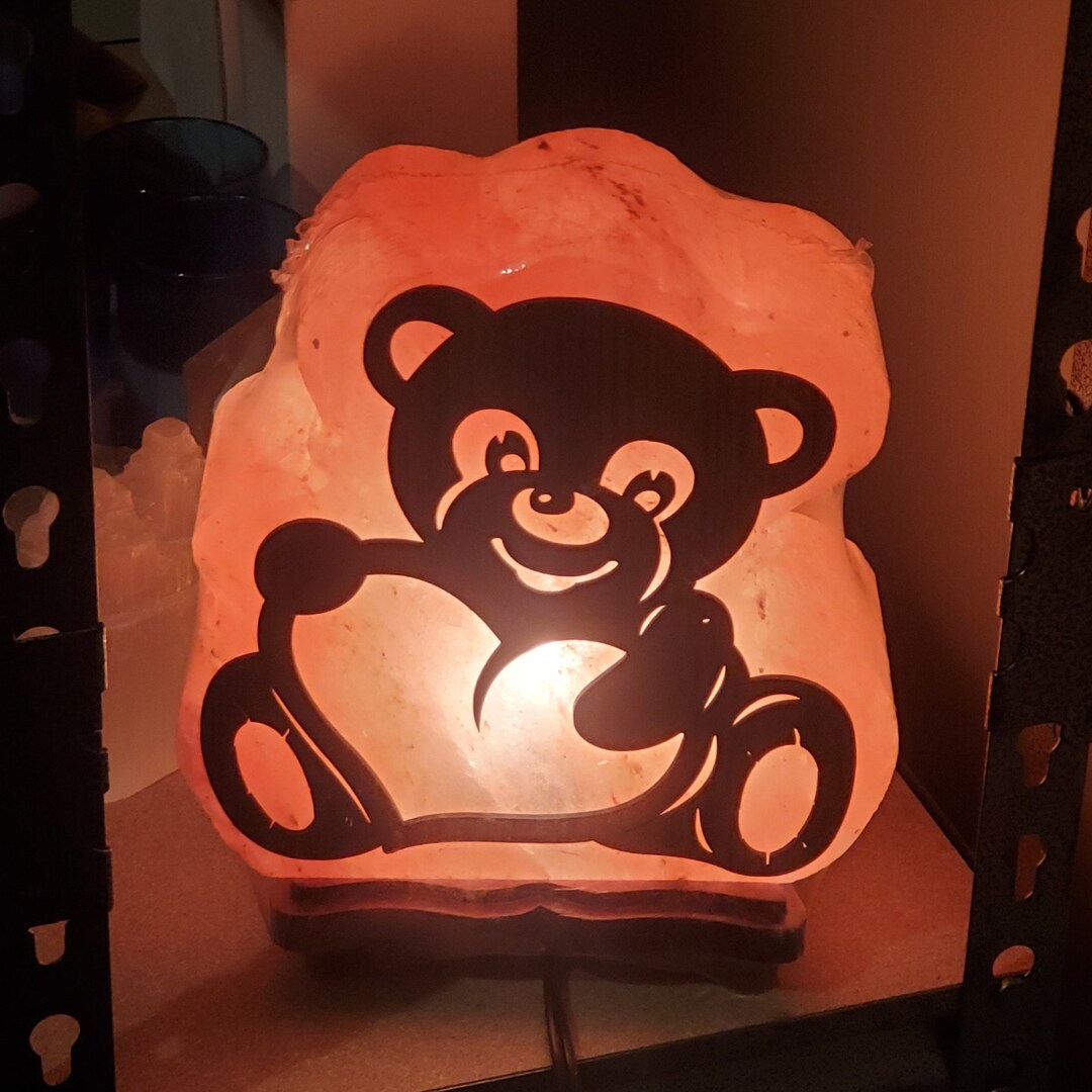 Teddy Bear Himalayan Salt Lamp W/bulb & Dimmer Switch Cord, Wiccan ...