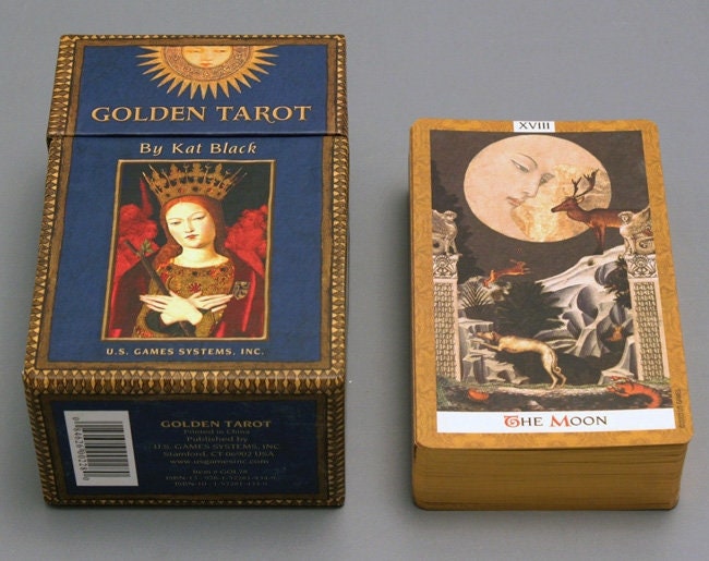Golden Tarot Deck and Book by Kat Black - Etsy