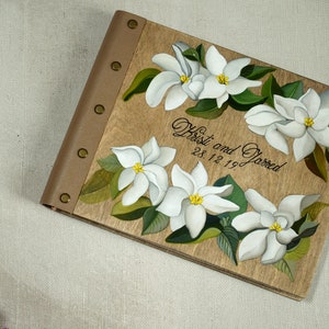 Magnolia Wedding Guest Book Original Painting on Wood 100% - Etsy