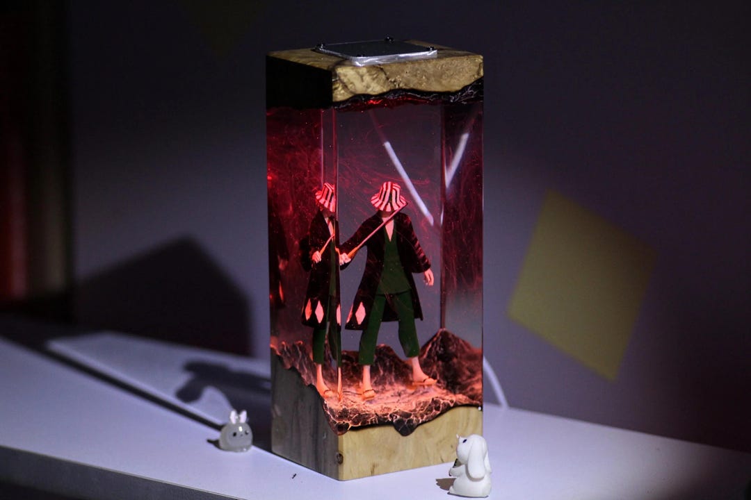 Kisuke Urahara Bleach Resin Lamp Anime Resin Lamp, Handmade Resin Art ...