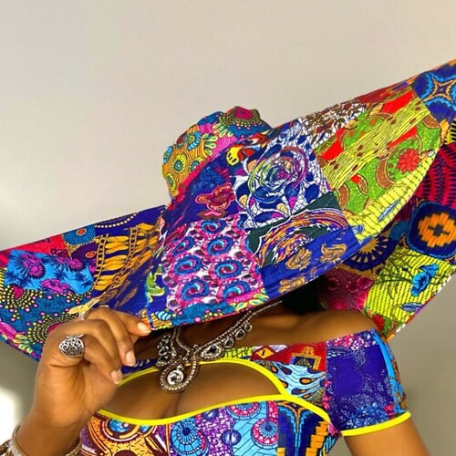 Ankara Oversized Sun Hat / Summer Hat/ Giant Ankara Hat / Big - Etsy