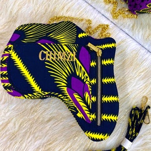 Africa Map Shaped Ankara Backpack With Zippers/ African Kente Print ...