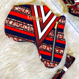 Africa Map Shaped Ankara Backpack With Zippers/ African Kente Print ...