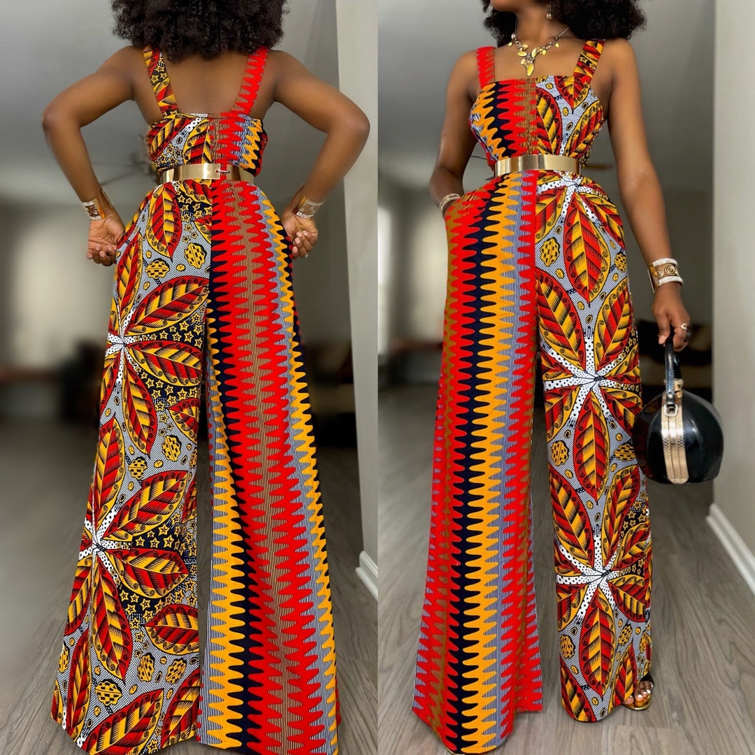 Multipattern Patch African Print Jumpsuit, Ankara Jumpsuit, Jumpsuit ...