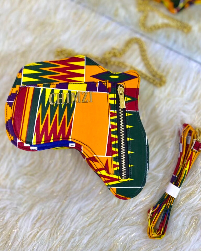 Africa Map Shaped Ankara Backpack With Zippers/ African Kente Print ...