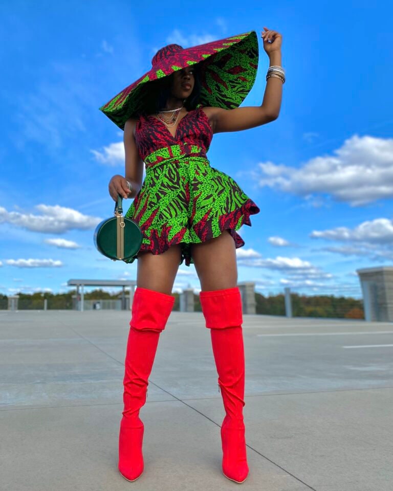 Red Stretchy Stiletto Boot With Gold Lion Designs Thigh High - Etsy