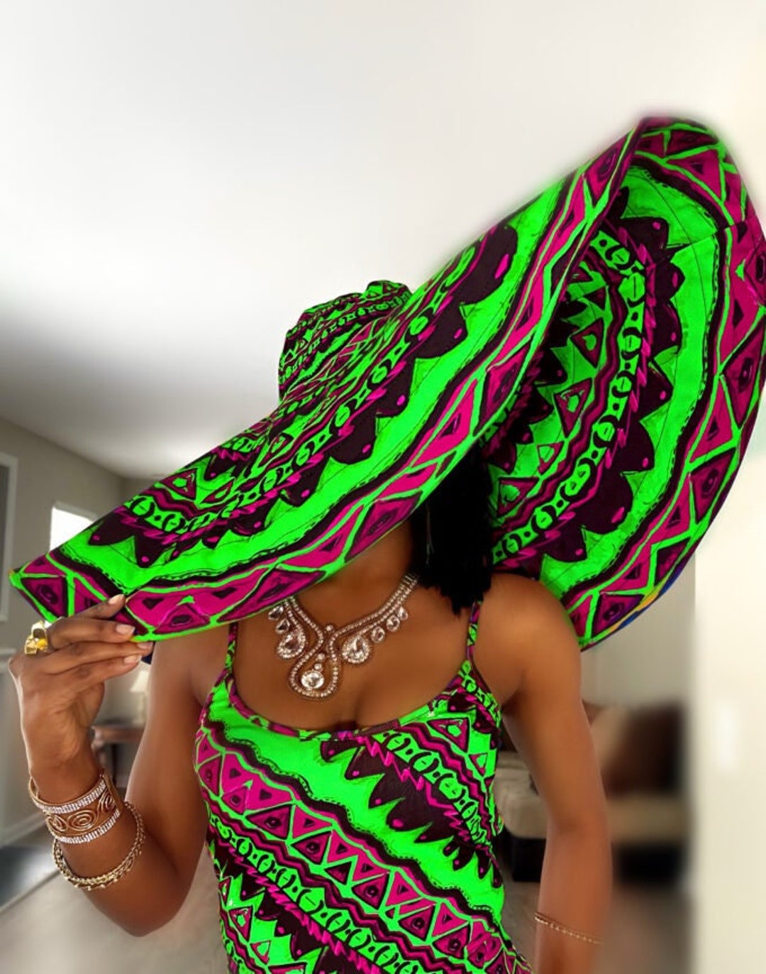 Ankara Oversized Sun Hat / Summer Hat/ Giant Ankara Hat / Big Floppy ...