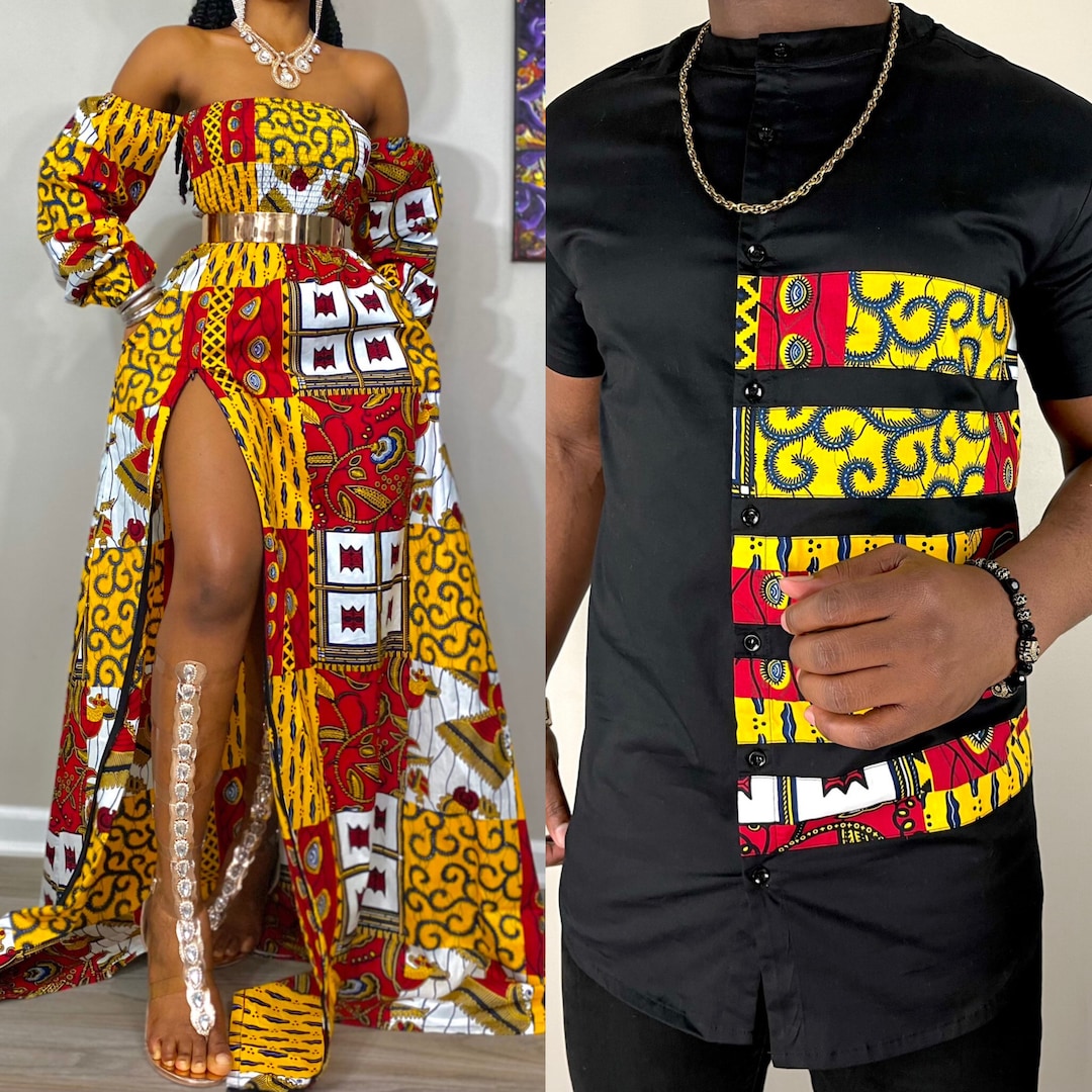 Matching Couple African Outfit: Dashiki/kente/ankara Print Maxi Dress ...